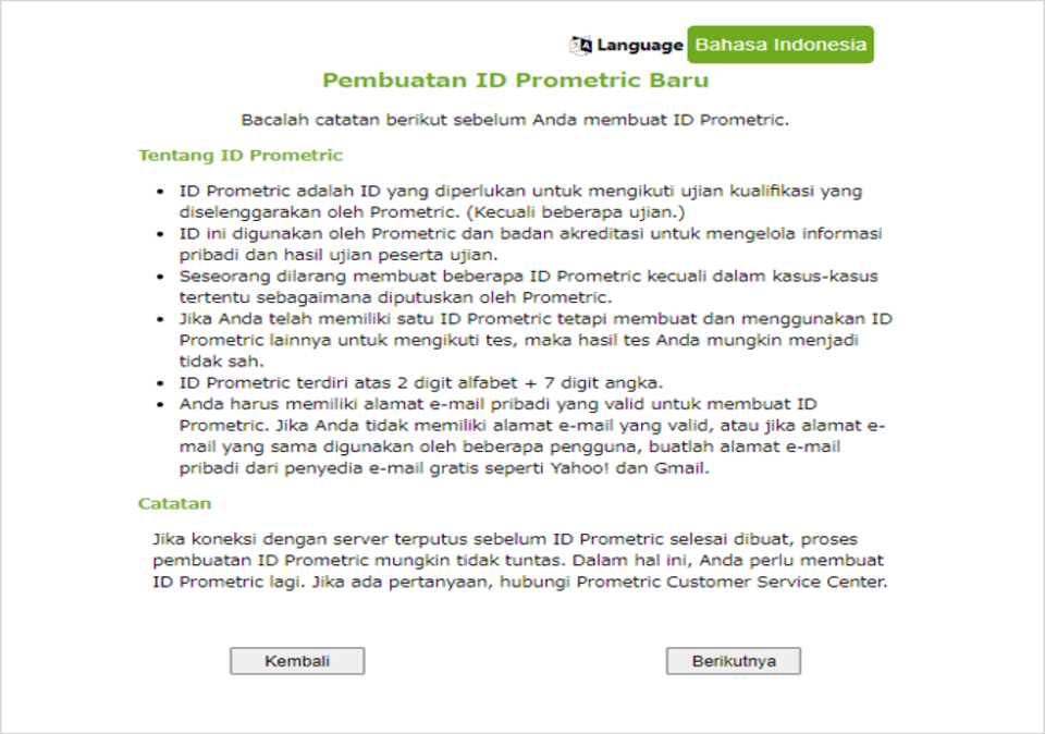 Prosedur pembuatan/reservasi ID | Informasi ujian | Tes keterampilan ...